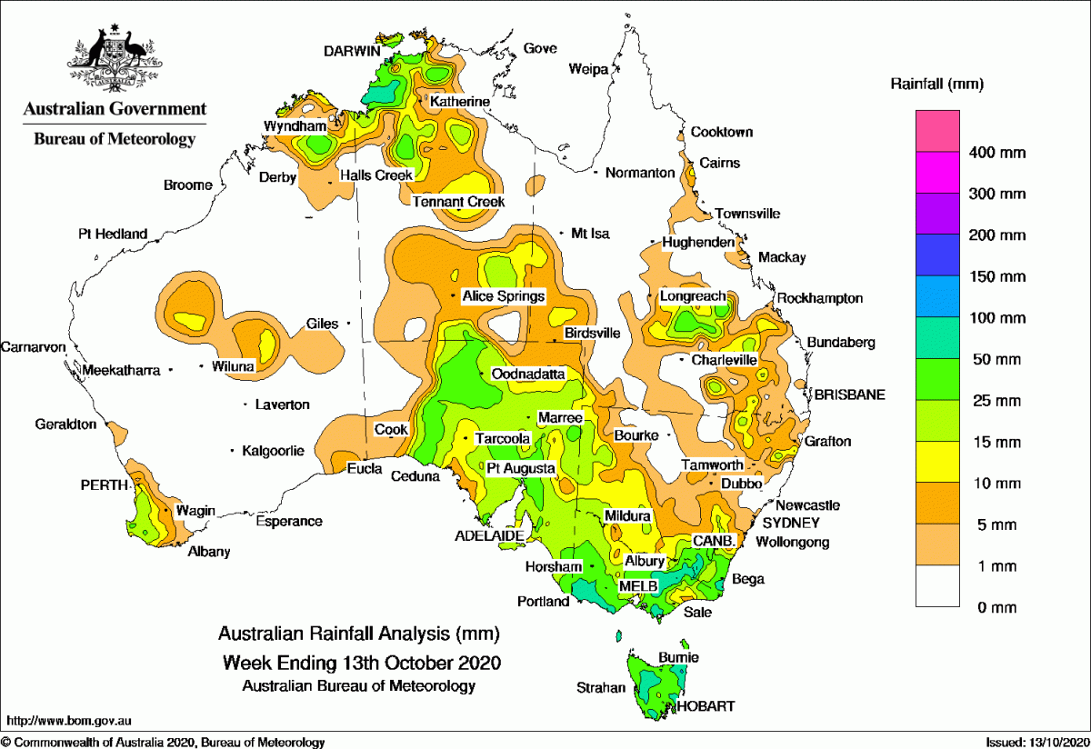 2020-10-14 weekly rain map - Grain Central