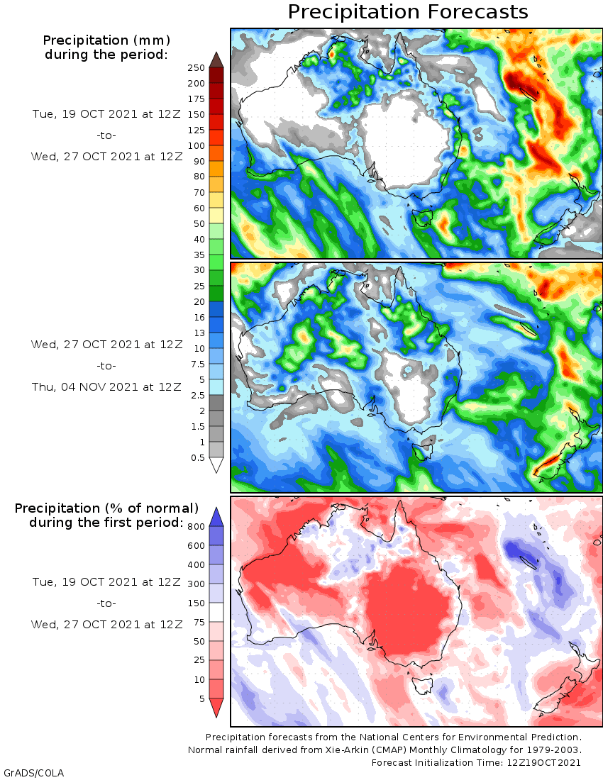 Weekly rainfall update + rain outlook 20 October 2021 - Grain Central
