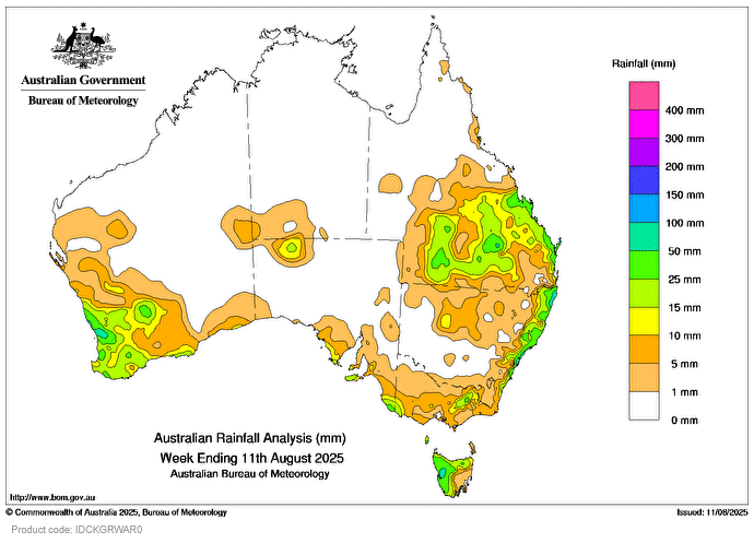 Weekly rainfall report 12 August 2025 + outlook - Grain Central