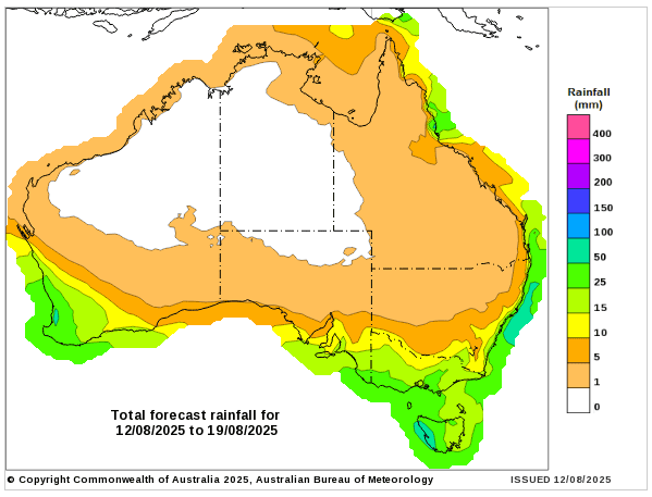 Weekly rainfall report 12 August 2025 + outlook - Grain Central