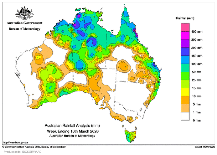 BOM weekly rainfall update 17 March 2026 + outlook - Grain Central