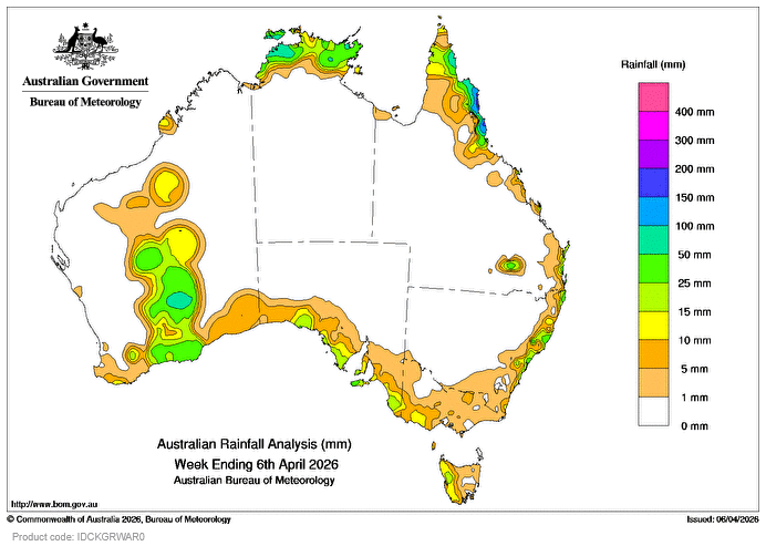 BOM weekly rainfall update 7 April 2026 + outlook - Grain Central