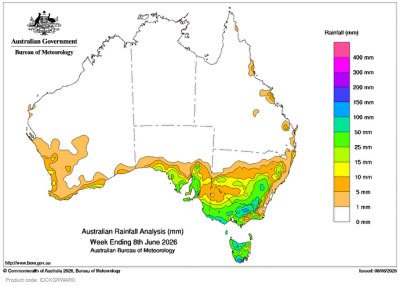 BOM weekly rainfall update 9 June 2026 + outlook - Grain Central